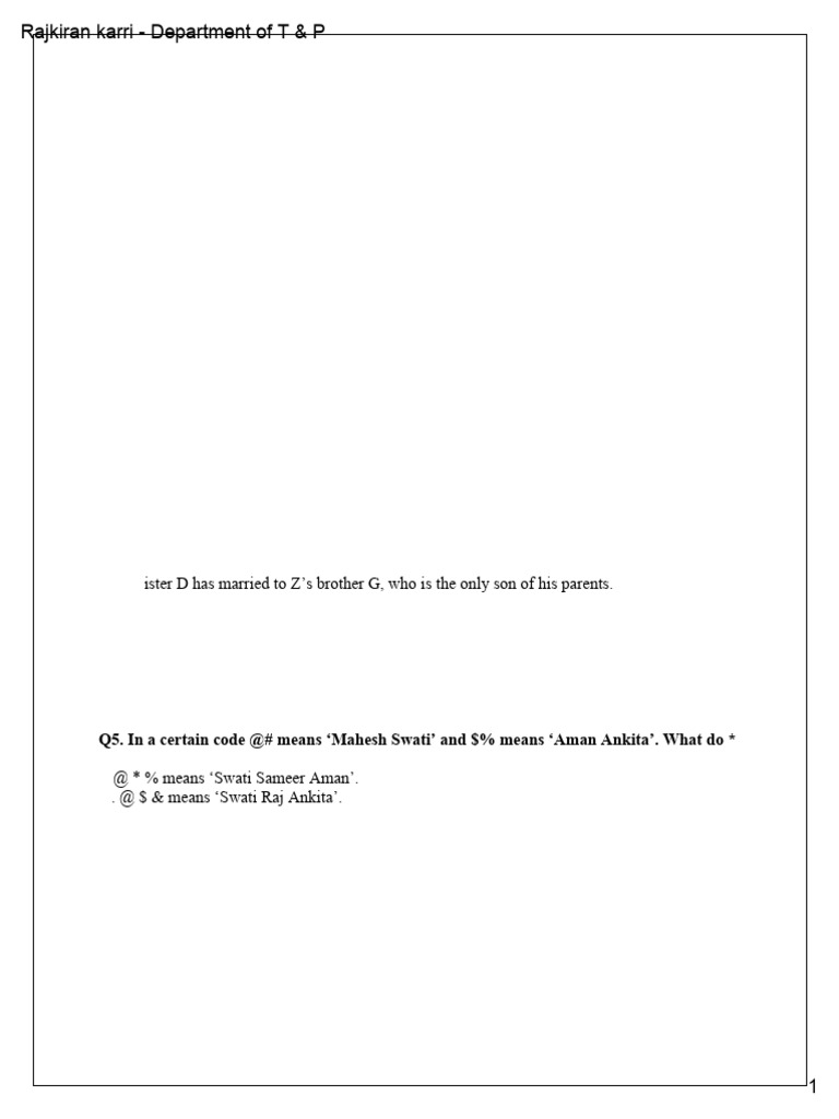 Reasoning Material | PDF