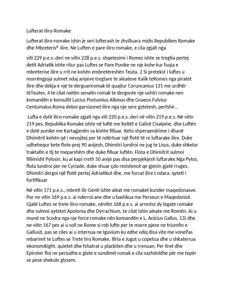 Lufterat Iliro-Romake | PDF