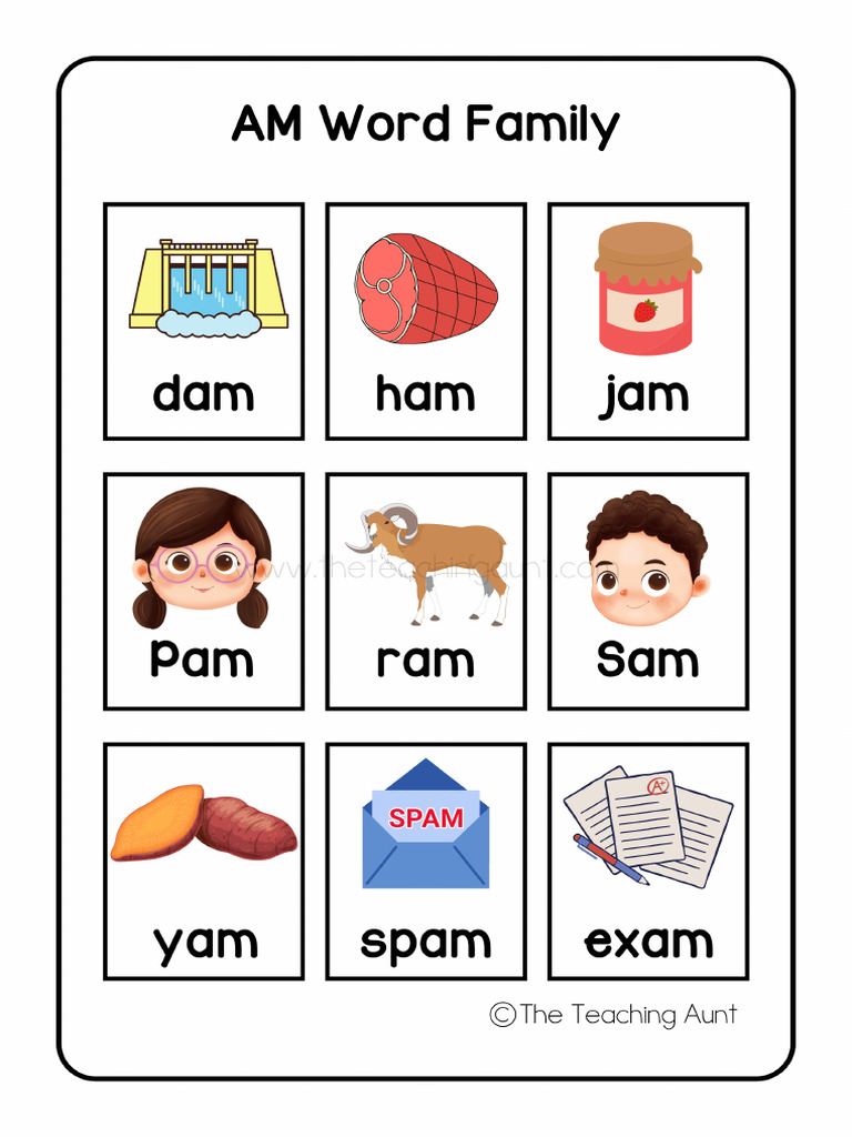 AM Word Family Lists | PDF