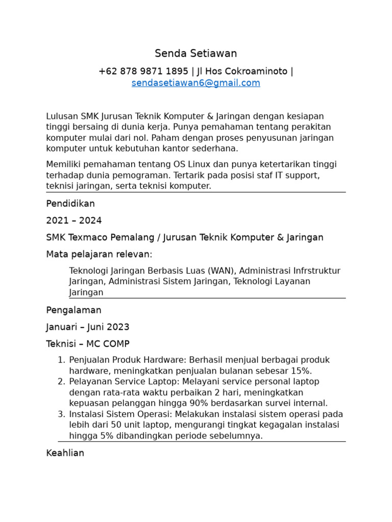 CV 1 Referensi | PDF | Komputer