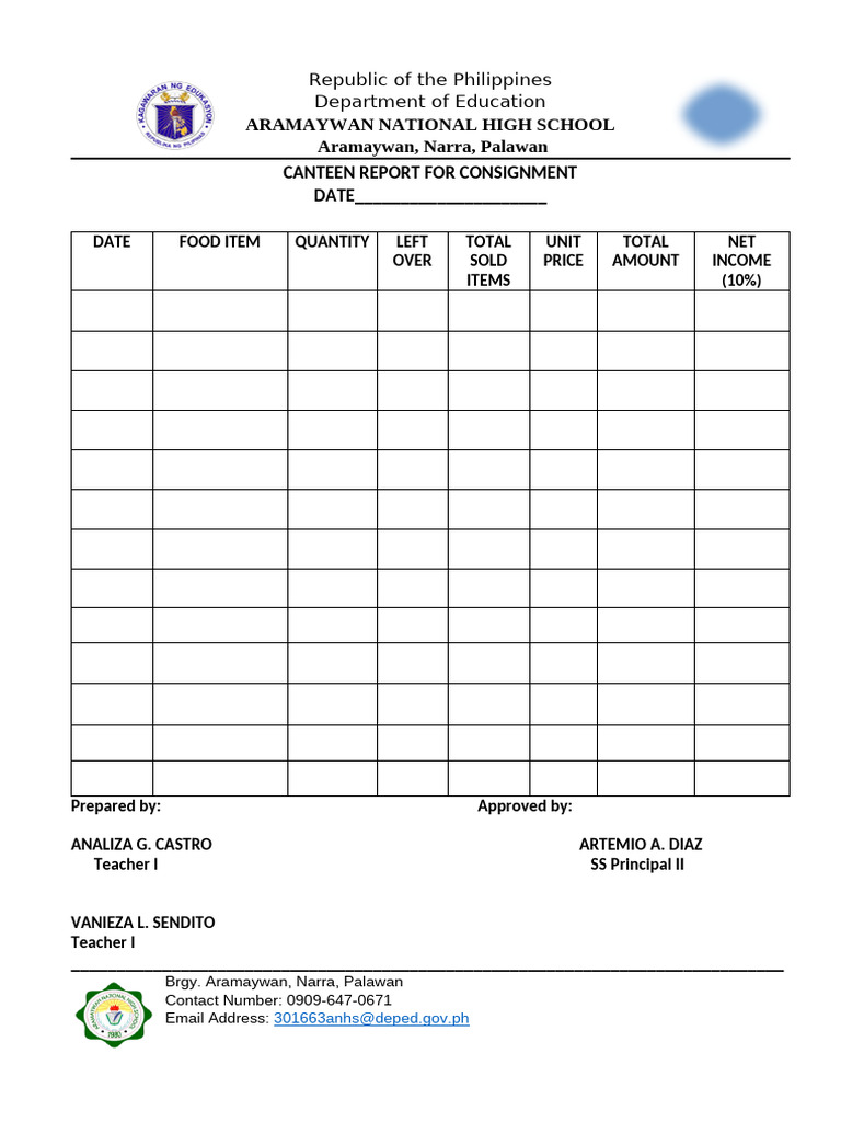 Template Consignment-Maam Ann | PDF