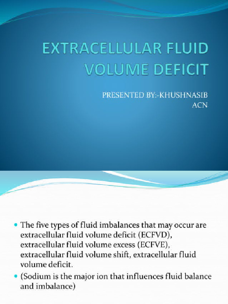 Extracellular Fluid Volum Deficit | PDF