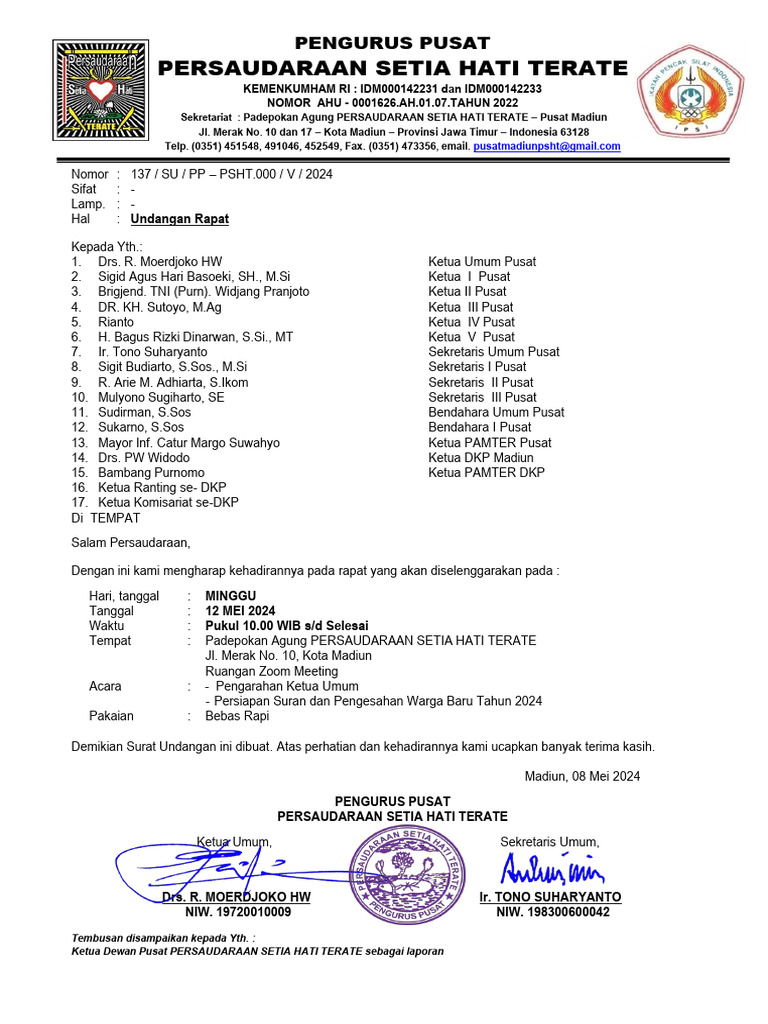 137 Und Rapat 2024 | PDF