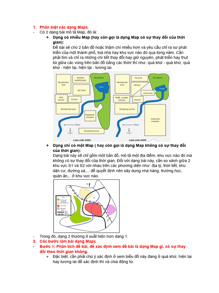 Ielts Writing Task 1 - Maps | PDF
