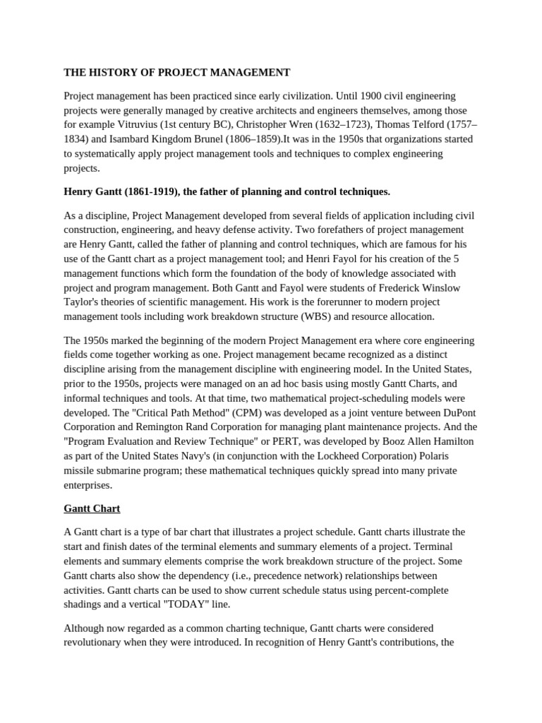 Evolution of Project Management History | PDF | Project Management | Audit