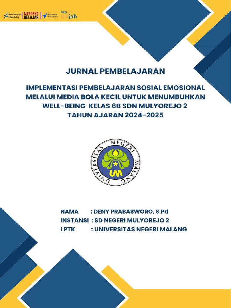 Jurnal Pembelajaranku Modul 2 Pembelajaran Sosial Emosional | PDF | Karier & Perkembangan