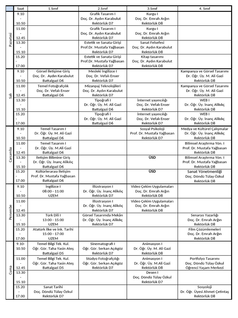 GIT Ders Programi 2023 2024 Guz 5 3 | PDF