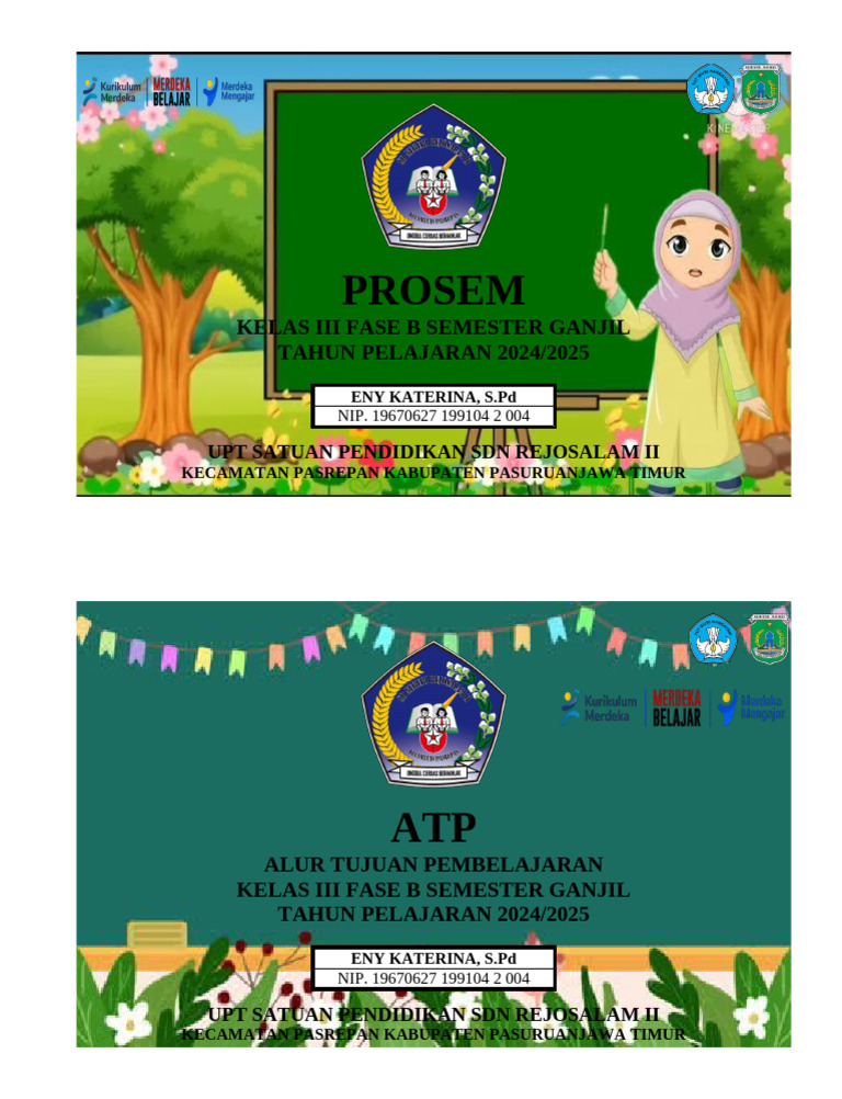 Cover Prosem & Atp Kelas 3 | PDF