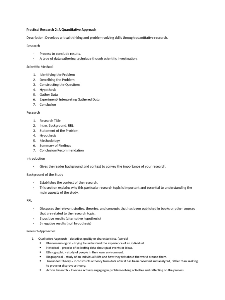 Practical-Research-2-Reviewer | PDF | Methodology | Hypothesis