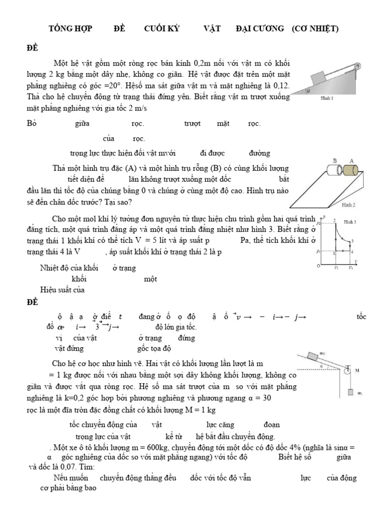 Tong Hop Cac de Thi Mon Vat Li Dai Cuong Vat Li Dai Cuong 1 Truong Dai ...