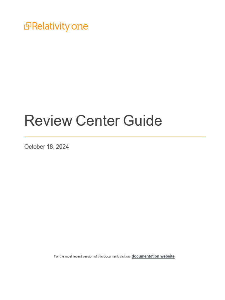 RelativityOne - Review Center Guide | PDF | Artificial Intelligence ...