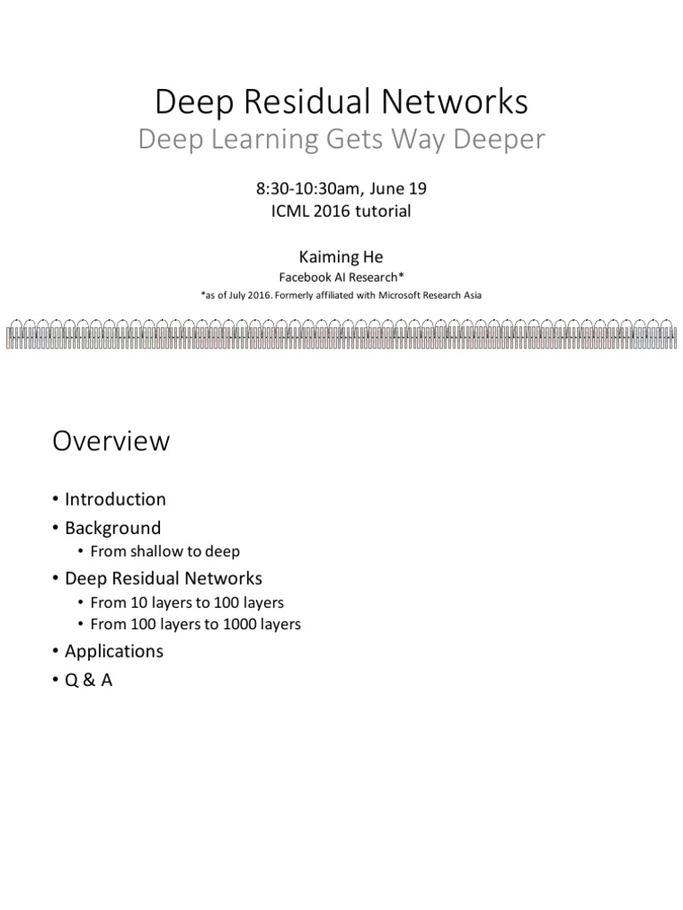 1-Resnet Slides | PDF | Cognitive Science | Computing