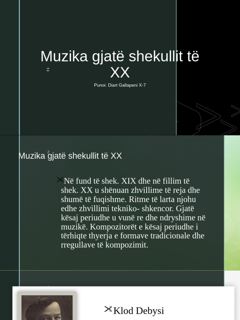 Muzika Gjatë Shekullit Të XX: Punoi: Diart Gallapeni X-7 | PDF