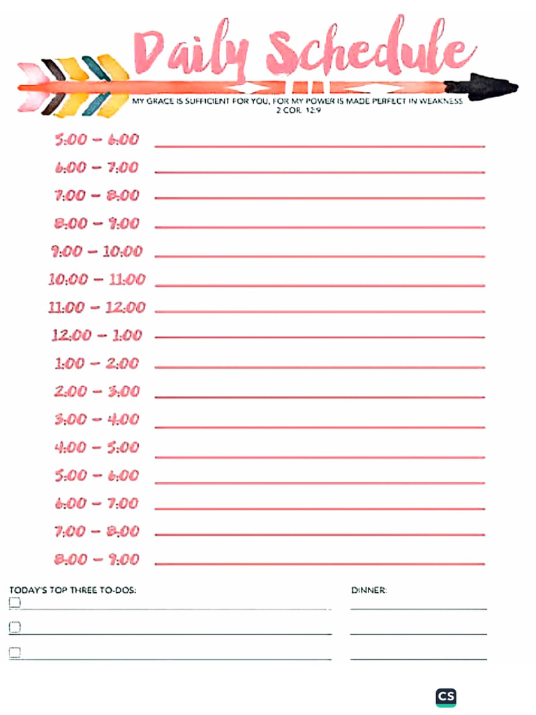 Daily schedule | PDF