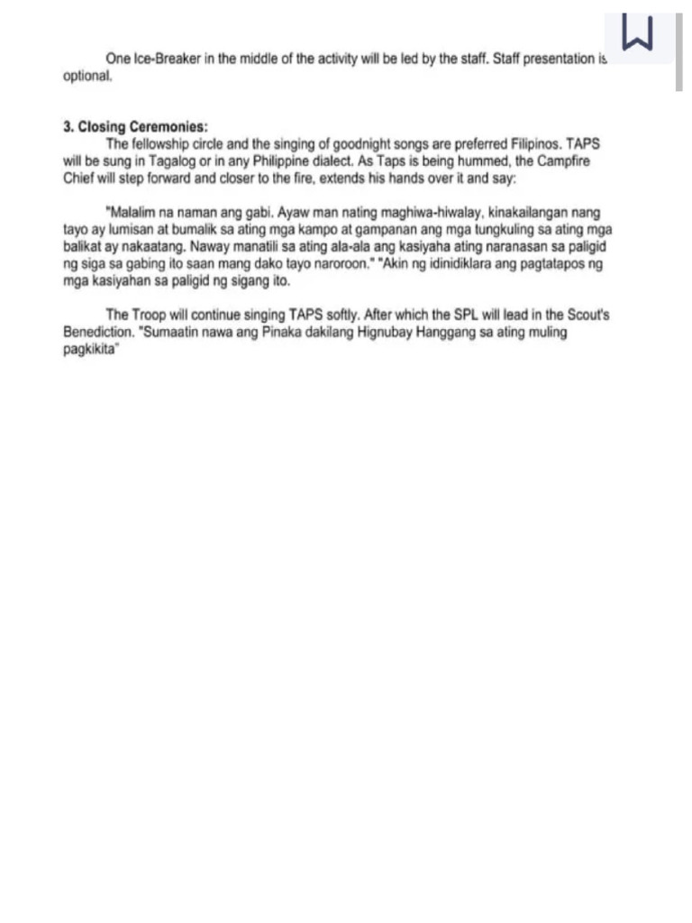 CampFire Script. | PDF