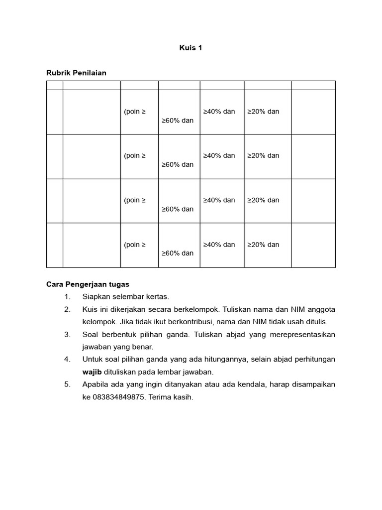 Soal Kuis 1 KD Fisika E Ganjil 24-25 | PDF