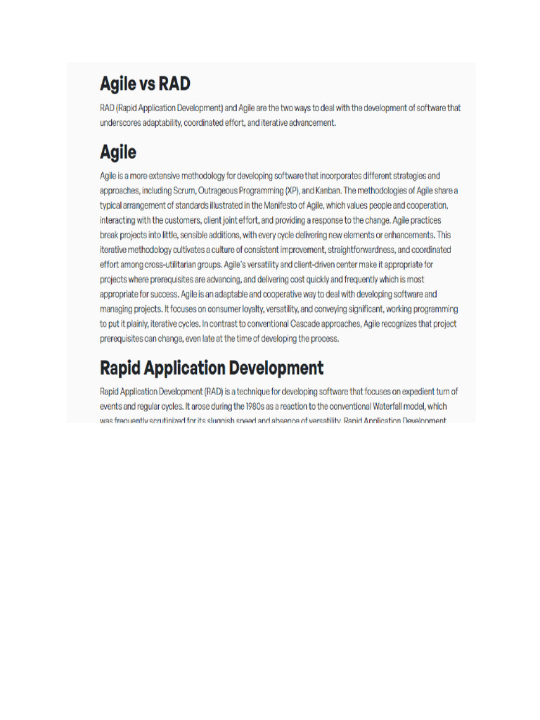 Agile vs RAD | PDF