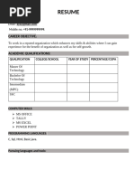 10th Pass Resume Template | PDF