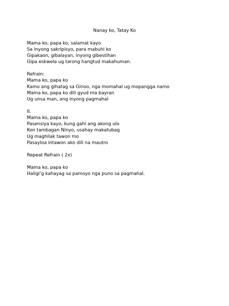 mama ko, papa ko | PDF