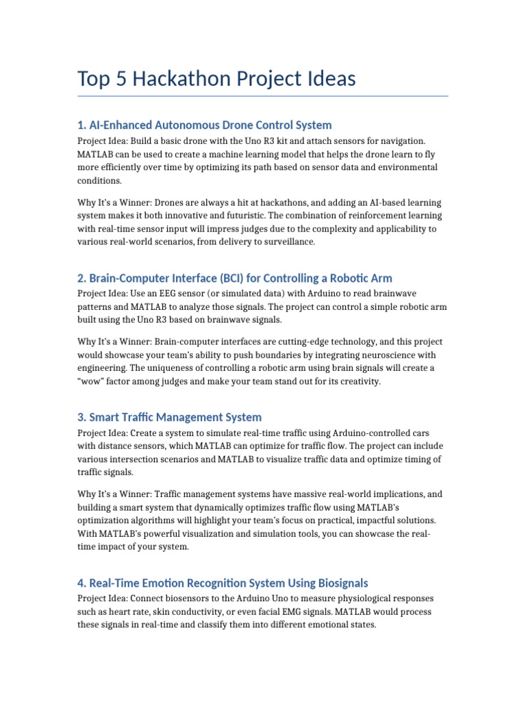 Top 5 Innovative Hackathon Projects | PDF | Cognitive Science ...