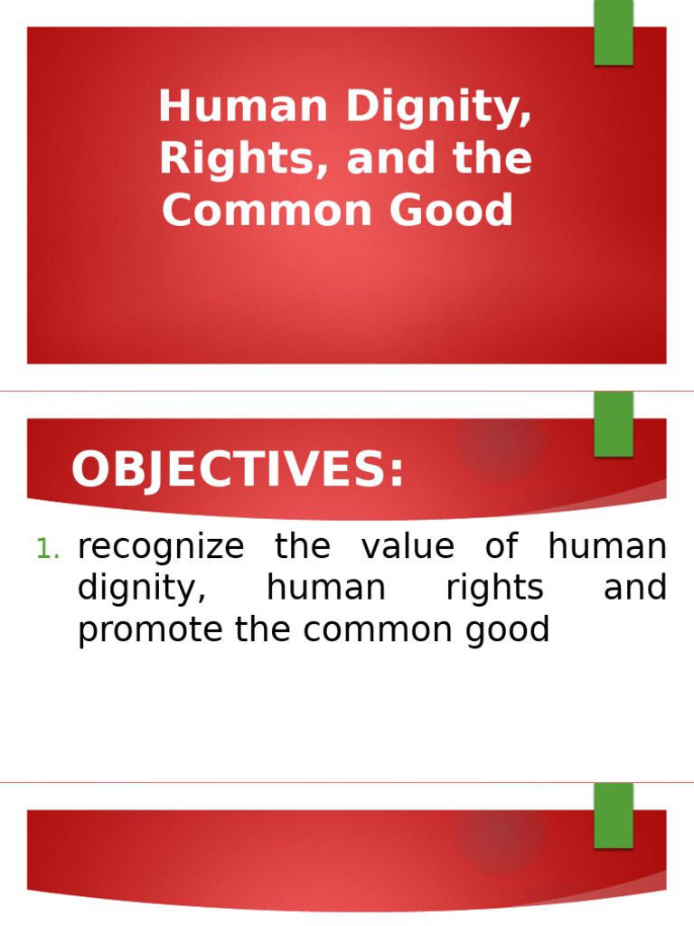 14 Ucsp Human Rights, Dignity and The Common Good | PDF | Rights | Dignity
