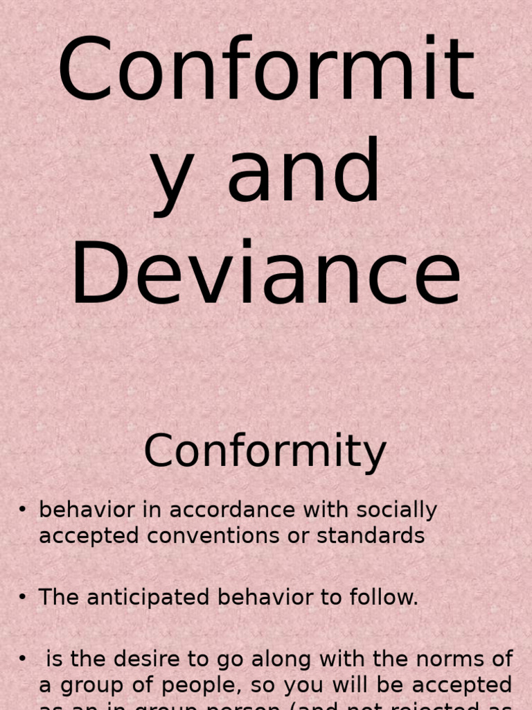 13 ucsp Conformity and deviance | PDF | Deviance (Sociology) | Criminology