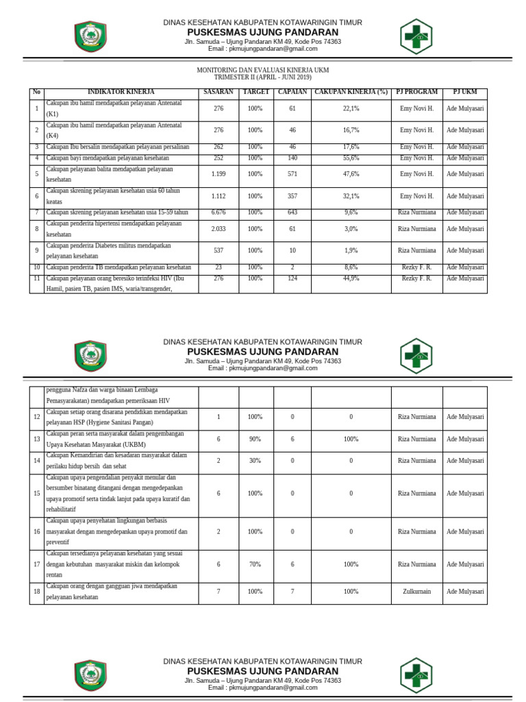 Monitoring Dan Evaluasi Ukm TW Ii | PDF | Pengembangan Diri | Kesehatan Holistik