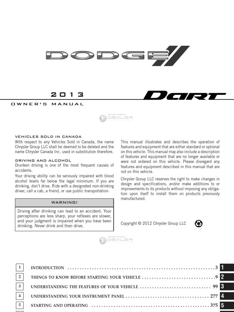 2013 Dart | PDF | Vehicles | Motor Vehicle