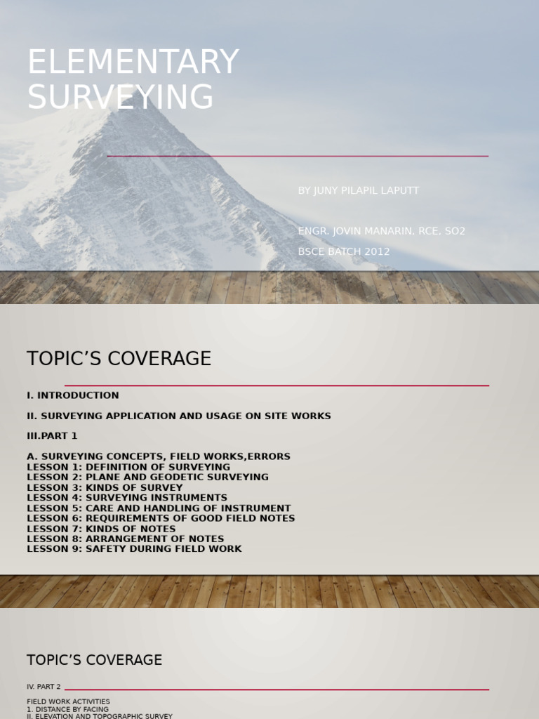 Elementary Surveying Notes by Juny 109 | PDF