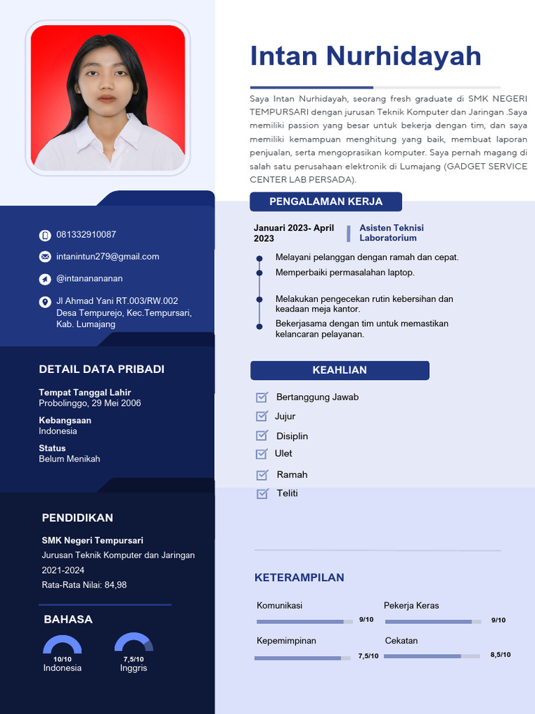 CV Intan | PDF