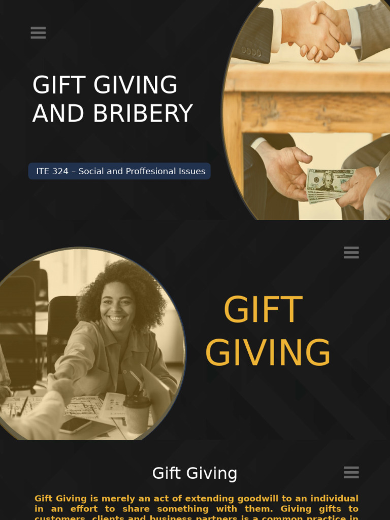 Gift Giving and Bribery | PDF | Business