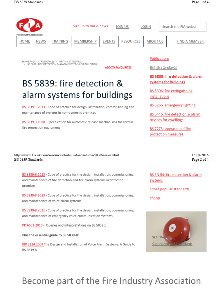 BS 5839 Series - Parts Definition | PDF