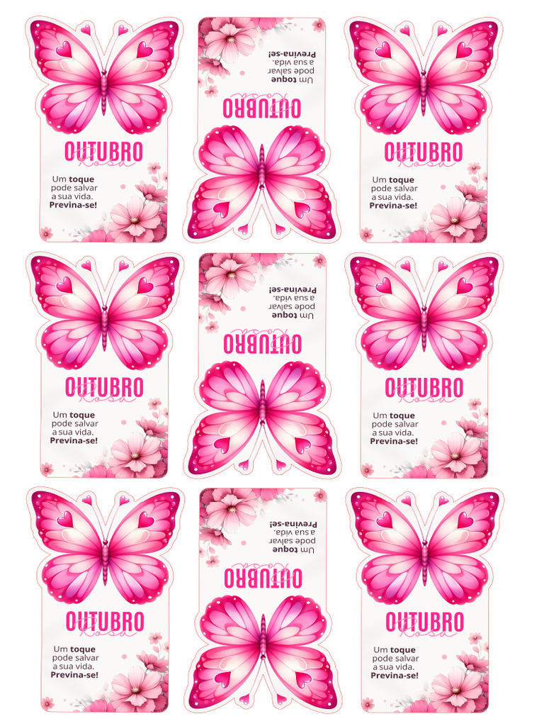 Card Borboleta Outubro Rosa | PDF