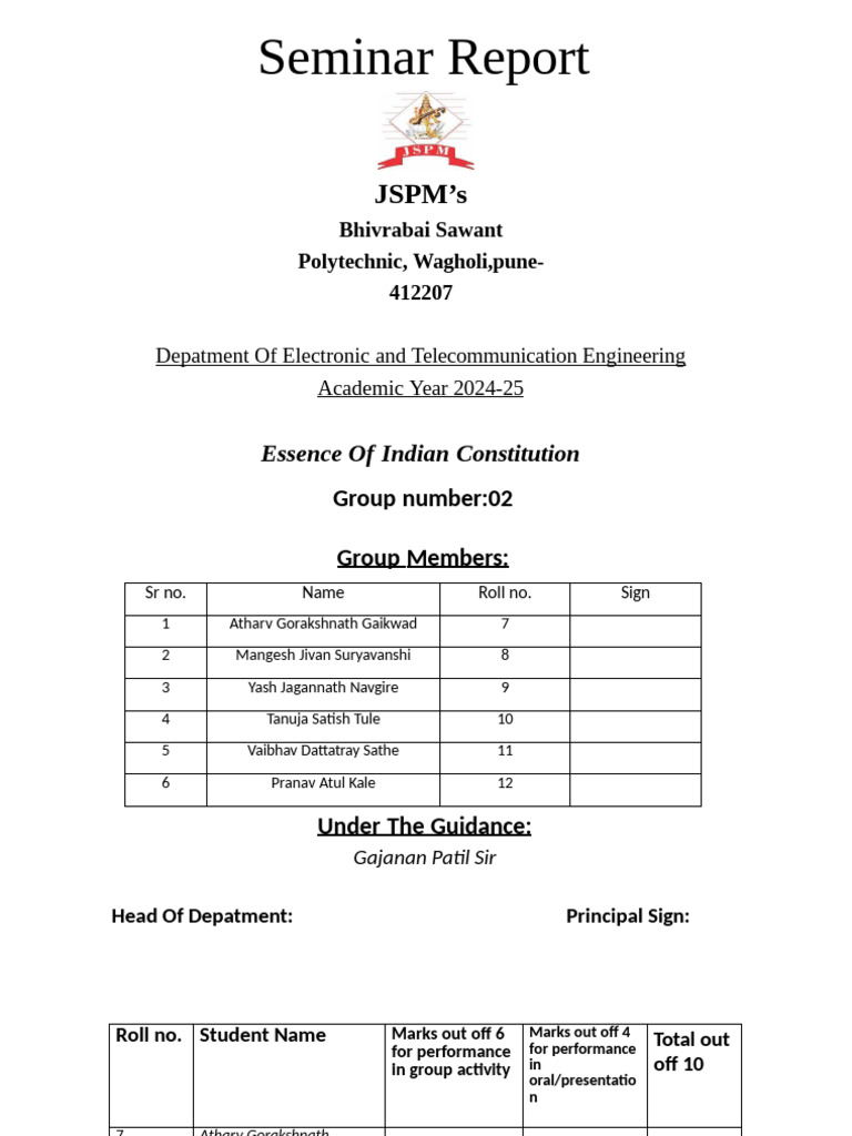 Seminar Report: JSPM's | PDF | Government Of India | Government
