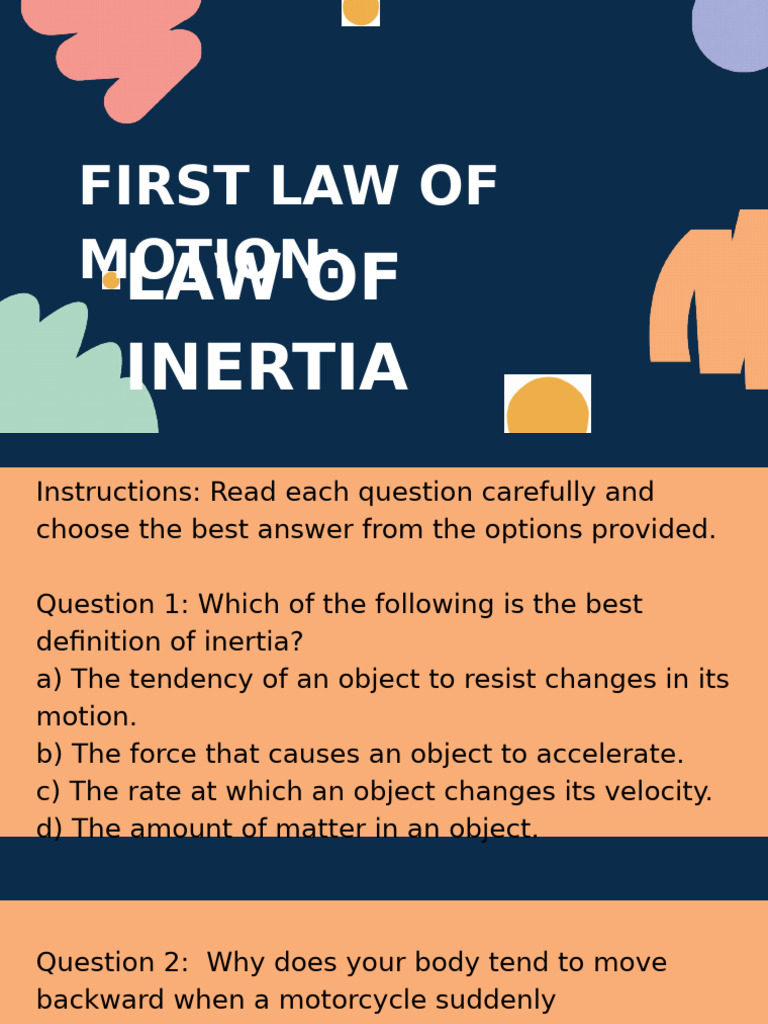 Understanding Newton's First Law of Motion | PDF | Force | Inertia