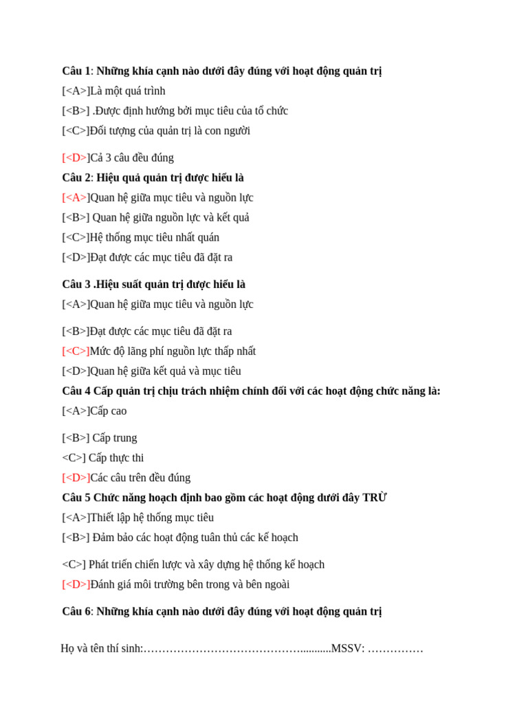 QTH - ON THI TRẮC NGHIỆM 2 | PDF