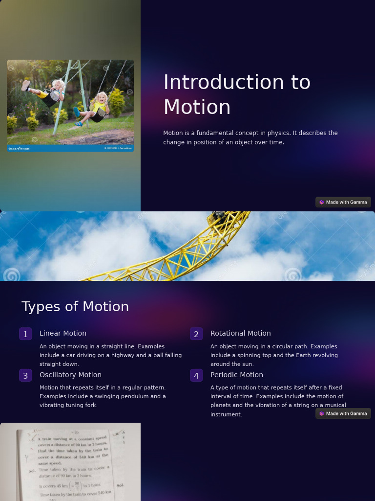 Introduction To Motion | PDF | Velocity | Acceleration
