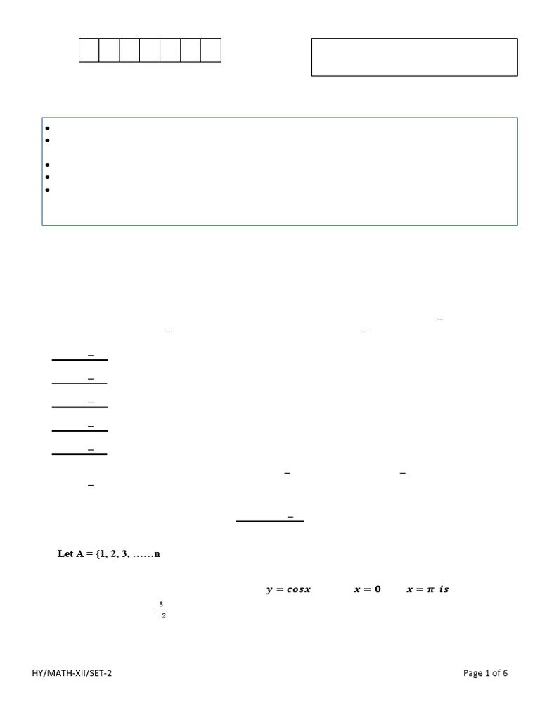Xii Math QP Set - 2 - 240918 - 173241 | PDF | Function (Mathematics) | Mathematical Analysis