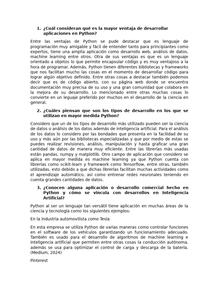 Ventajas y Usos de Python en Desarrollo | PDF | Lenguaje de ...