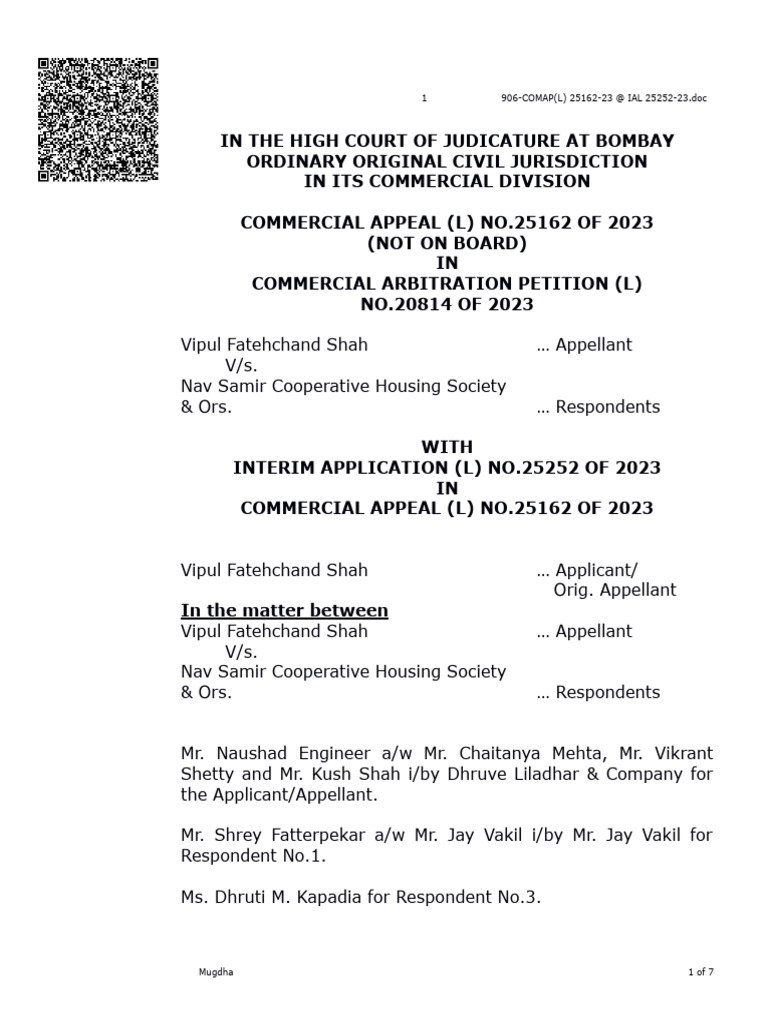 002 - Vipul Fatehchand Shah | PDF | Appeal | Common Law