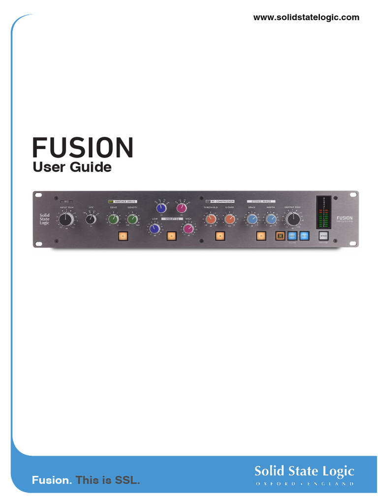 SSL Fusion User Guide V1.4.0 | PDF | Equalization (Audio) | Electrical Engineering
