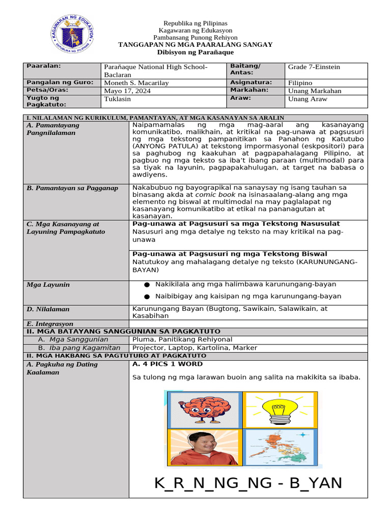 DEPED-MATATAG-FILIPINO-7-FINAL-LP | PDF