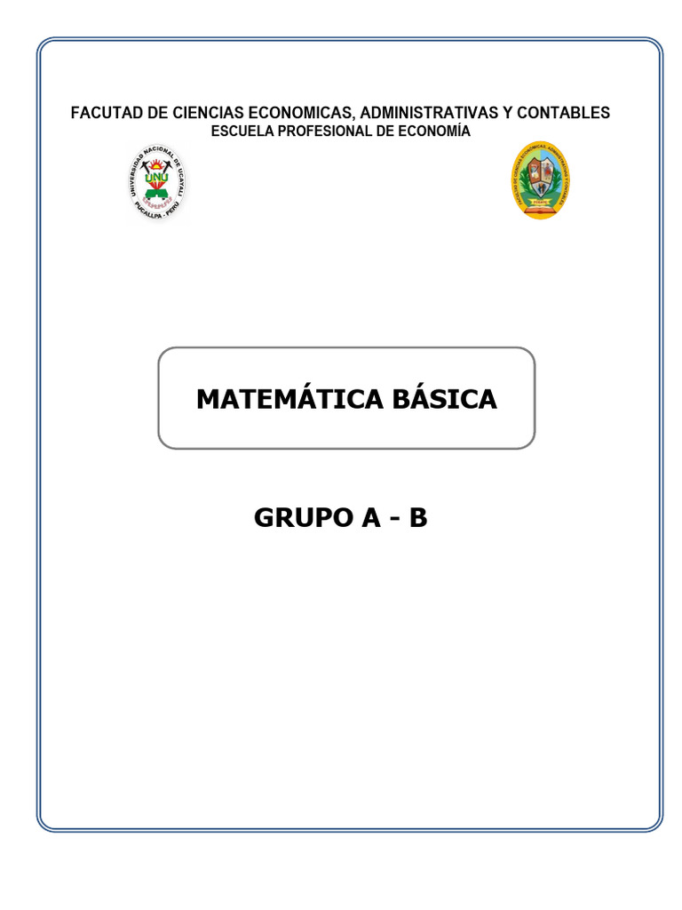 Silabo Matematica Basica Economía - 2024-I | PDF | Proposición | Lógica