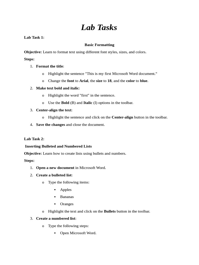 Lab Tasks 01-3 | PDF