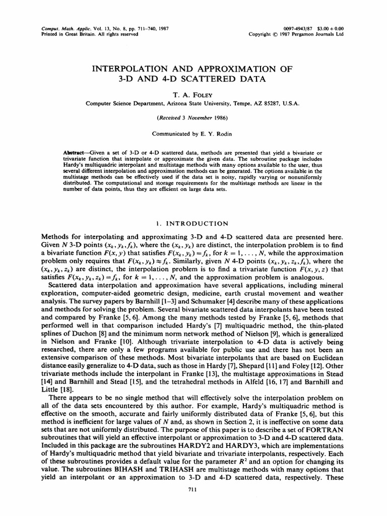 1-s2.0-0898122187900435-main | PDF | Interpolation | Numerical Analysis