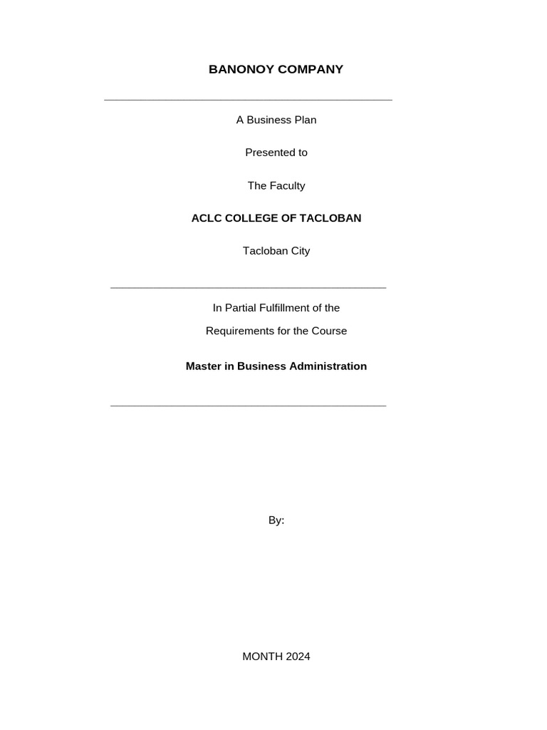 Simple Business Plan Final 1 | PDF | Economics | Economies
