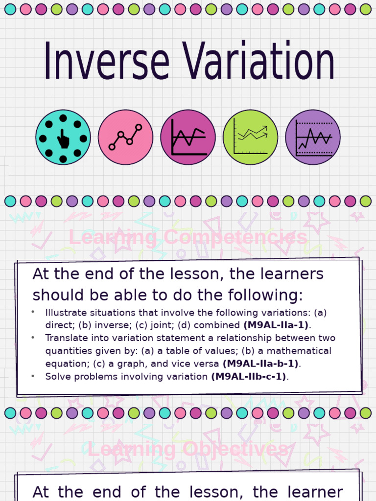 Math 9 - Inverse Variation | PDF | Equations | Mathematics