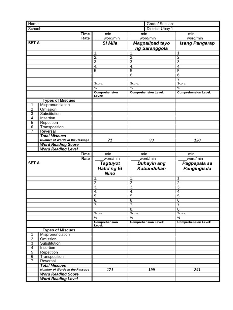 Pre Test Form 3A Filipino | PDF | Reading (Process) | Learning Methods