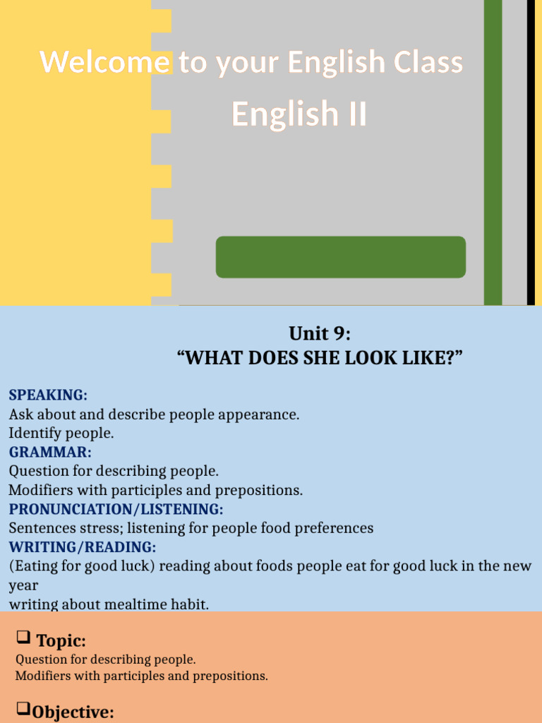 Describing People in English Class | PDF | Language Arts & Discipline