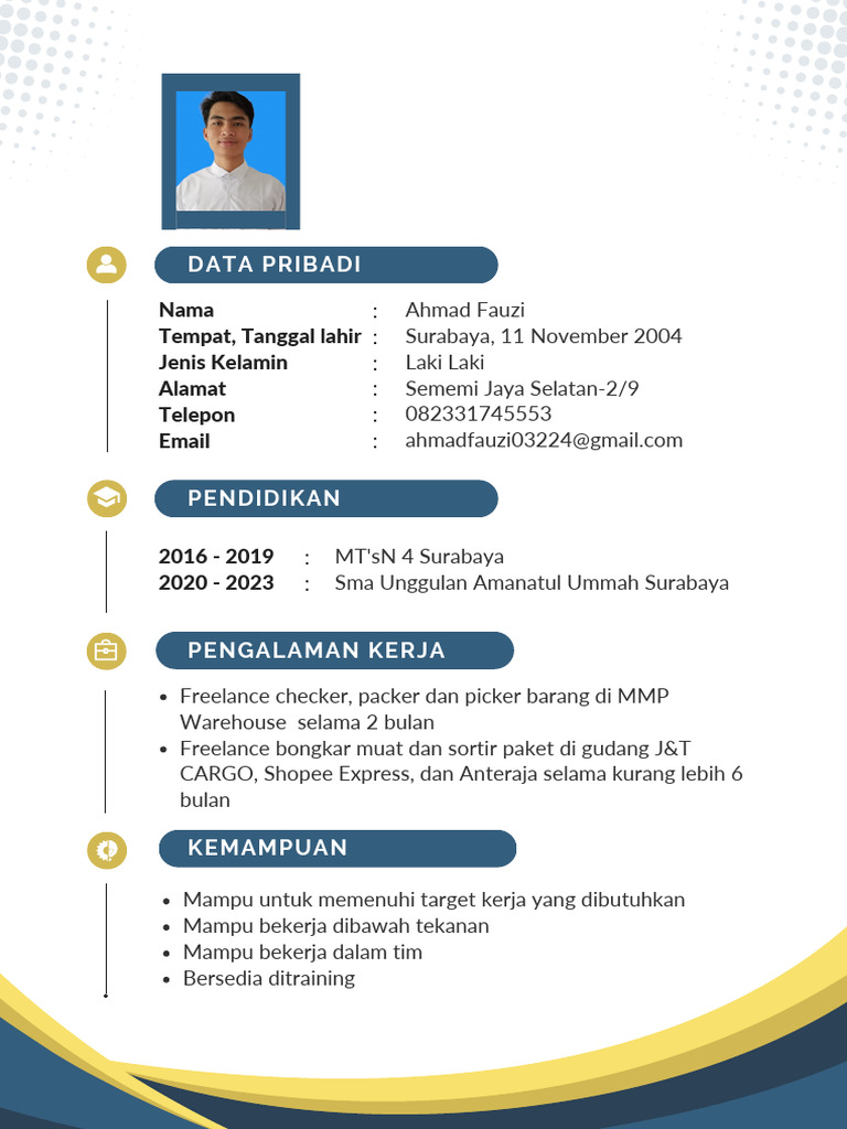 CV Ahmad Fauzi | PDF